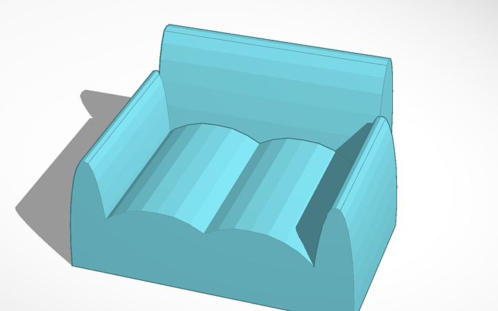 3D design blue sofa | Tinkercad