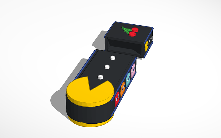 3D design Pac Man USB Flash Drive Case - Tinkercad