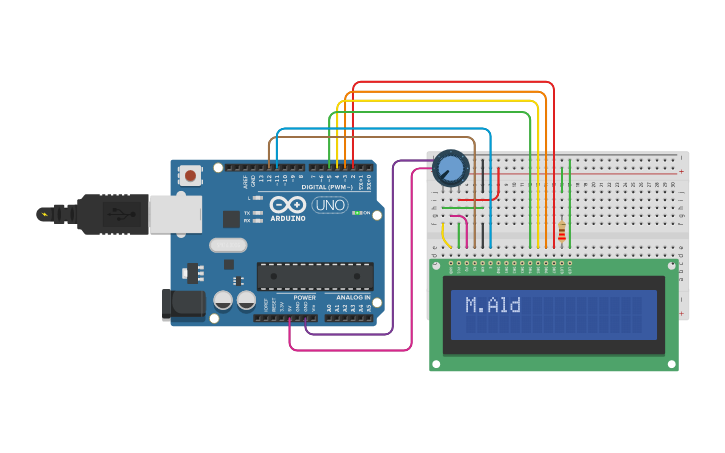 Circuit design Running Text - Tinkercad