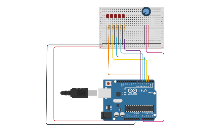 Circuit design Esercitazione Arduino 1 | Tinkercad