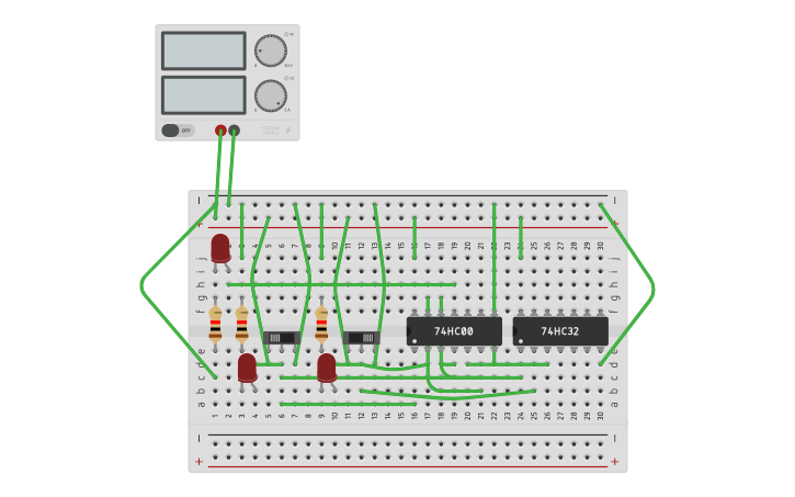 Circuit design XOR | Tinkercad