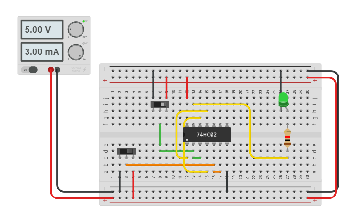 Circuit design AND GATE Using NOR GATE | Tinkercad