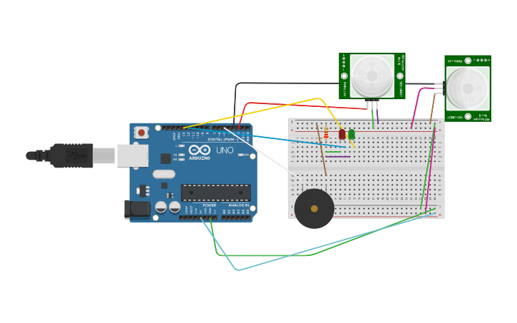 Circuit design Sensor PIR | Tinkercad