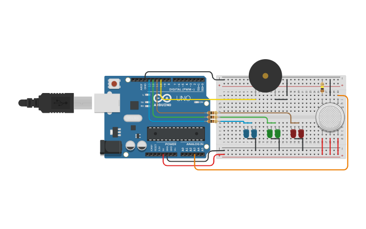 Circuit design Proyecto_Sensor de Humo con Arduino_Terminado - Tinkercad