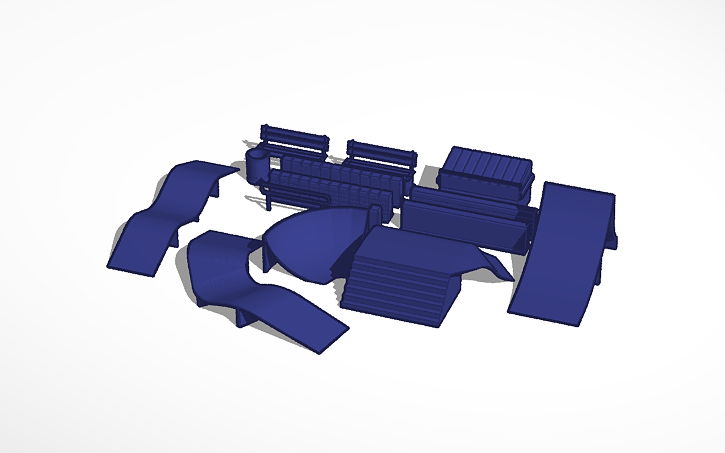 3D design Fingerboard obstacles and ramps - Tinkercad