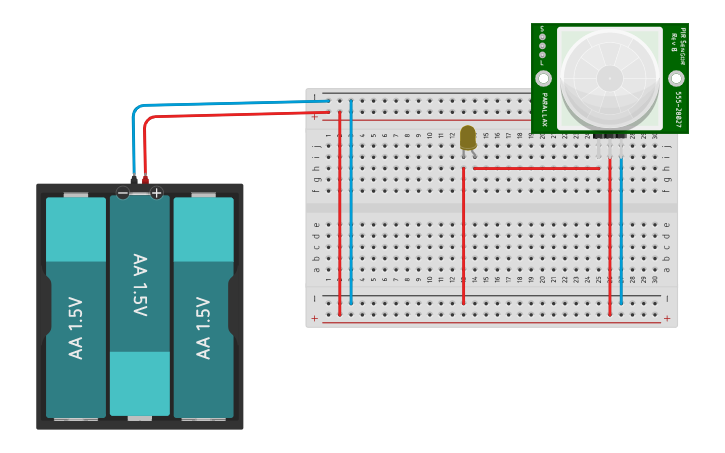 Circuit design Motion activated LED - Tinkercad
