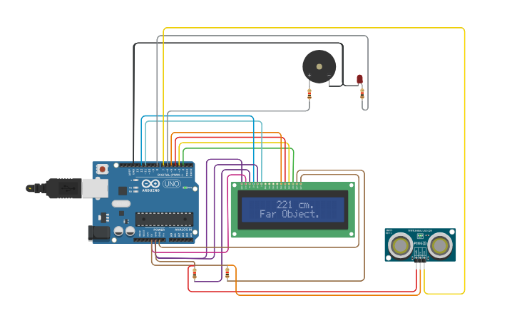 Circuit Design Arduino 3 Ultrasonic Sensor Tinkercad