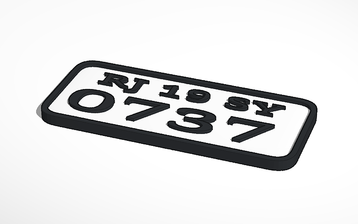 3D design Aditya Rajpurohit number plate - Tinkercad