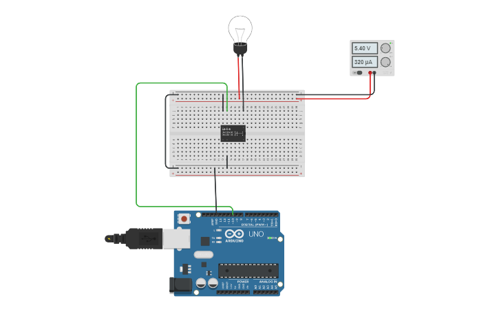 Circuit design Ejemplo Rele SPDT - Tinkercad