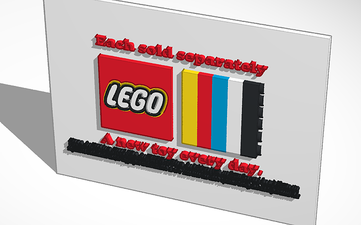 3D design Lego logo 1960-1980 | Tinkercad
