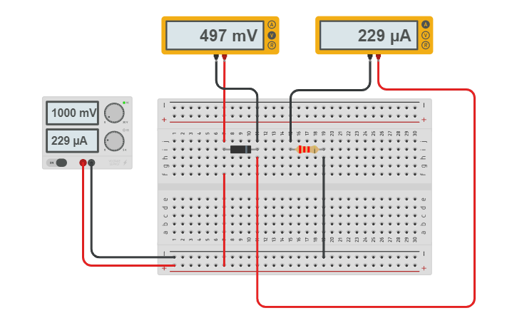 Circuit design Praktikum 1 - Foward Bias | Tinkercad Circuit design Praktikum 1 - Foward Bias | Tinkercad