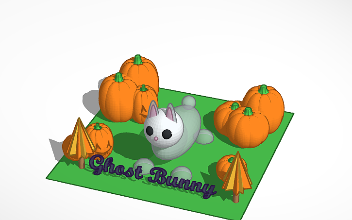3D design Ghost bunny- Adopt Me Pet | Tinkercad