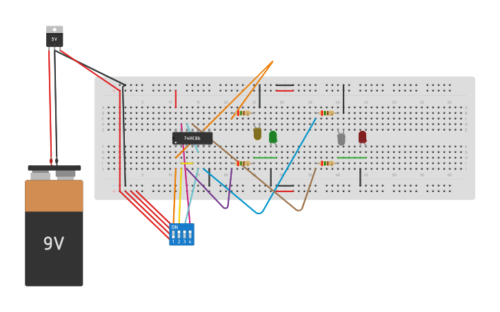 Circuit design Binary to Gray code conversion HK | Tinkercad
