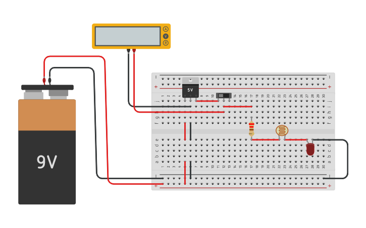 Circuit design LDR - Tinkercad