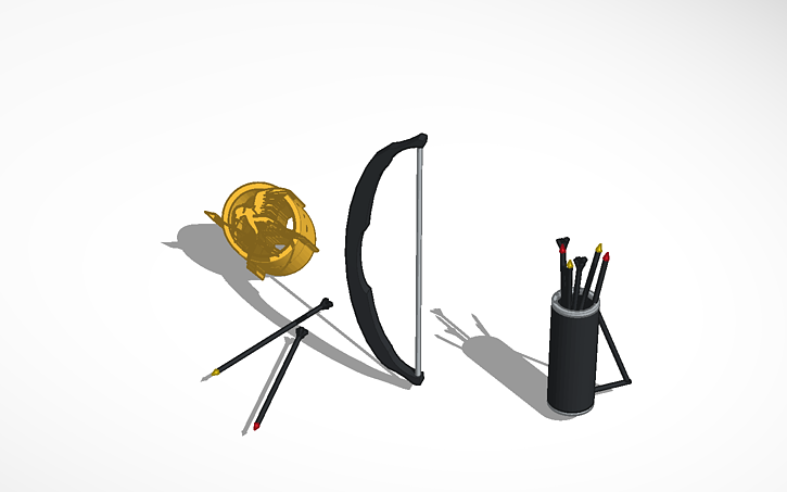 3D design Mockingjay Bow, Quiver, and Arrows | Tinkercad