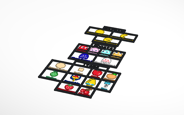 3D design Pacman Pixel art - Tinkercad