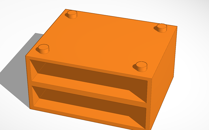 3d Design Simple 2 Shelf Box Tinkercad
