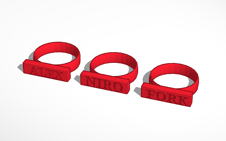 3D design Fusion Rings - Tinkercad