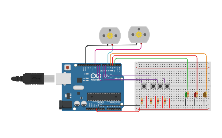 Circuit design Motor con inversión de giro - Tinkercad