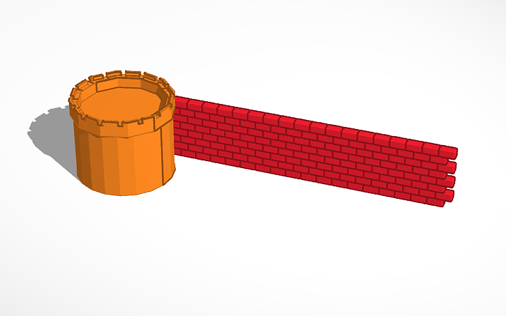 3D design Castle Wall - Tinkercad