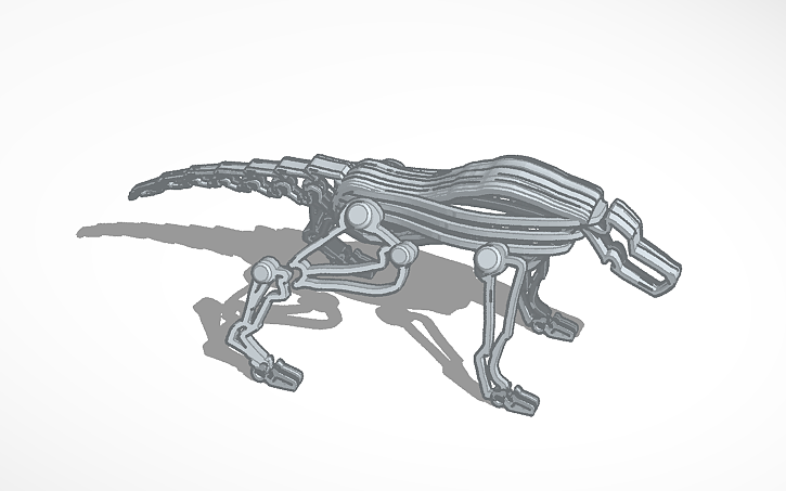 3D design cyborg wolf - Tinkercad