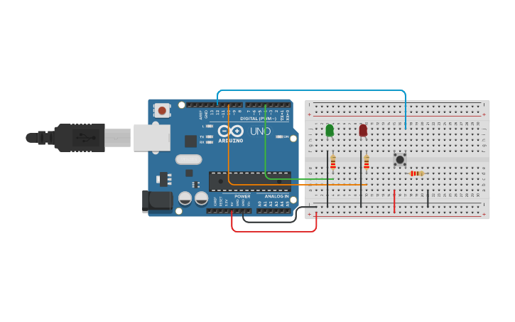 Circuit design Arduino dice - Tinkercad