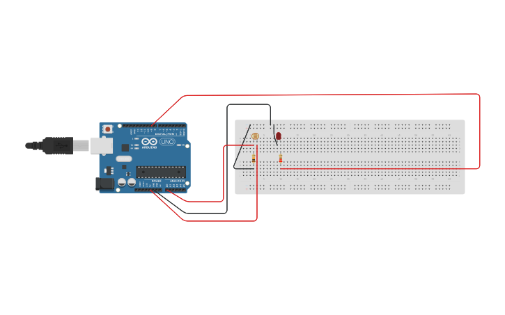 Circuit design LDR - Tinkercad