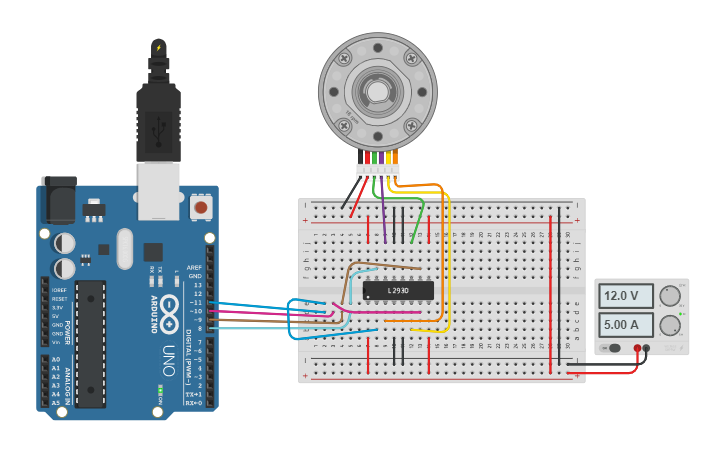 Circuit design Stepper-Motor Driver - Tinkercad