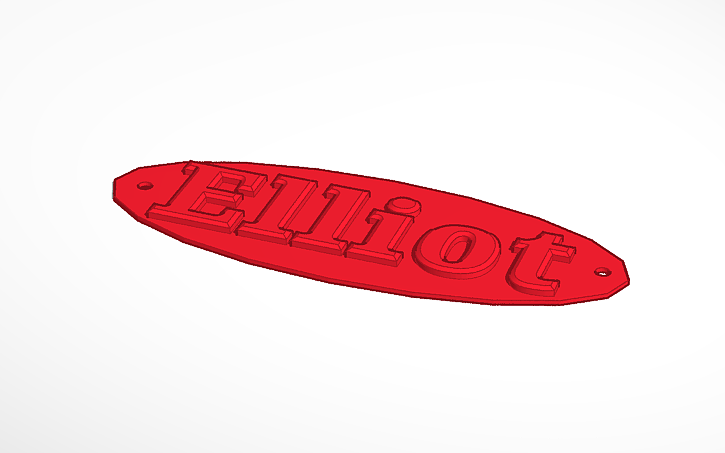 3D design elliot name plate - Tinkercad