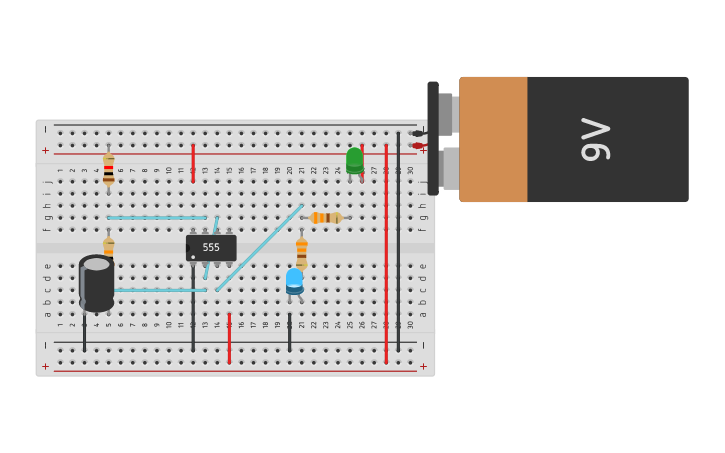 Circuit design NE555 - Tinkercad