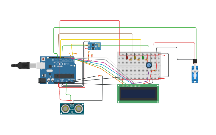 Circuit design 3a smart traffic system with barricade iot project ...