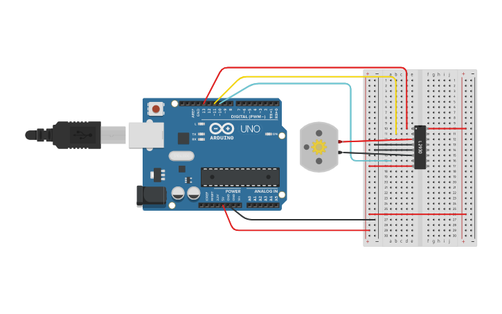 Circuit design DC motor and driver - Tinkercad