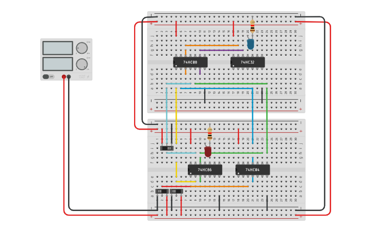Circuit design full subtractor - Tinkercad