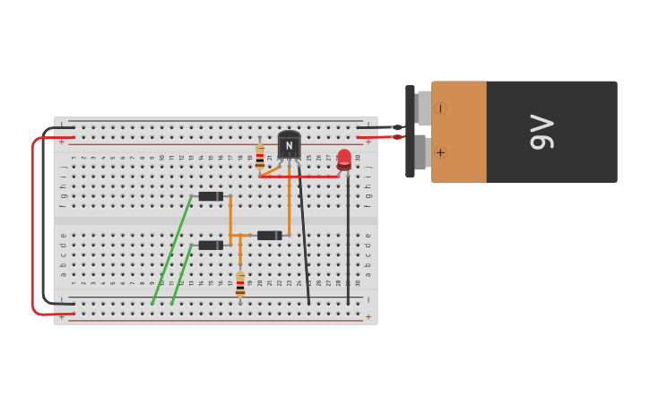 Circuit design DTL_NOR - Tinkercad