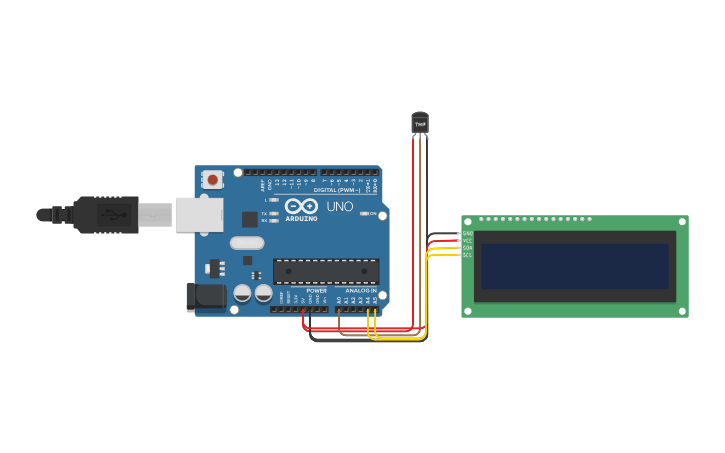 Circuit design TEMPERATURE MONITOR - Tinkercad