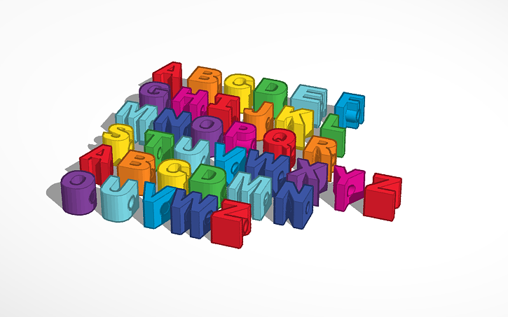 3D design Large Letter Beads - Tinkercad