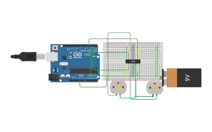 Circuit design Interfacing motor with l293d with parameterised ...