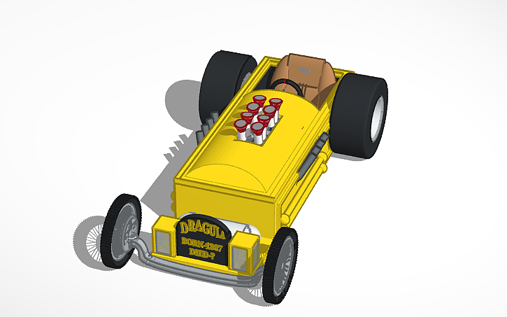 3D design Eddie Munster's coffin custom dragster - Tinkercad