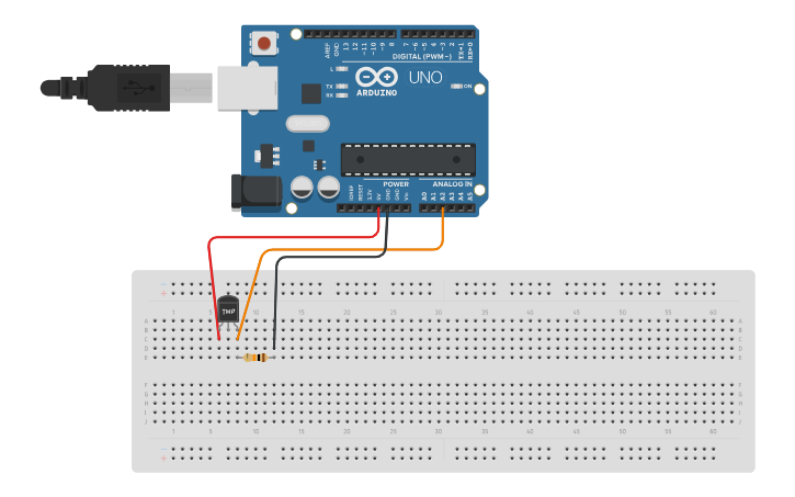 Circuit design Arduino Temperature Monitor - Tinkercad