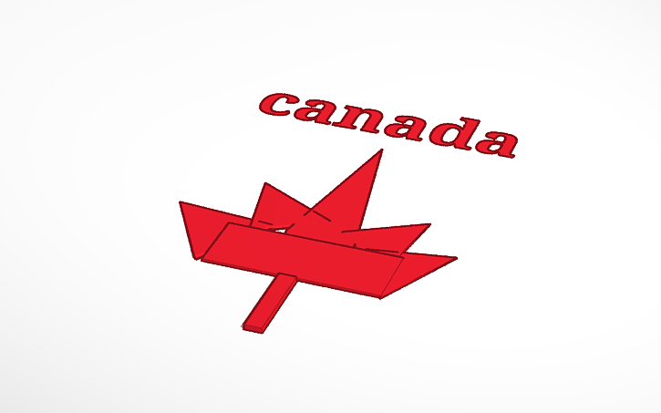 3D design Canadian maple leaf - Tinkercad