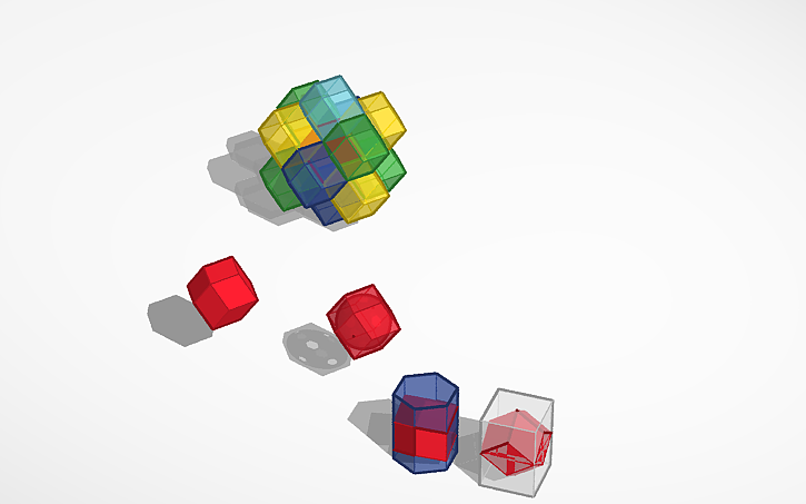 3D design Rhombic Dodecahedron 3D Stacking - Tinkercad