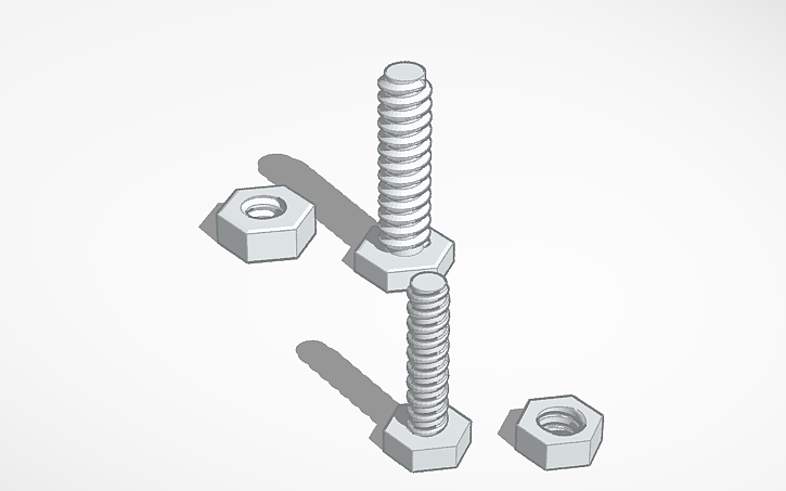 3D design Copy of Nuts and Bolts Template - Tinkercad