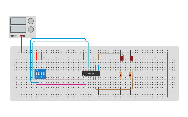 Circuit design FLIP FLOP SR | Tinkercad