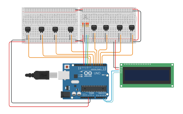 Circuit design Learning-Biner-RGB - Tinkercad
