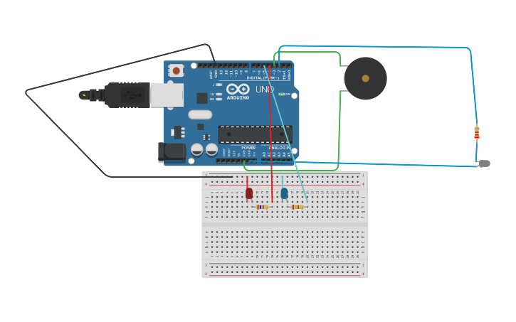 Circuit design Morse 2.0 - Tinkercad