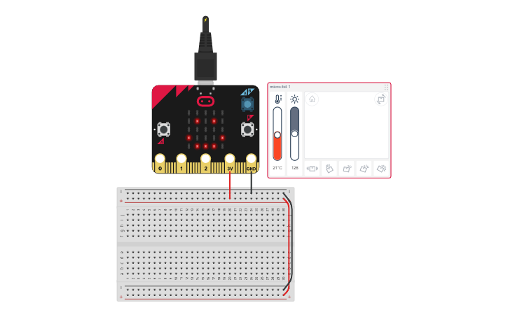 Circuit design Introduction to Micro:Bit. - Tinkercad