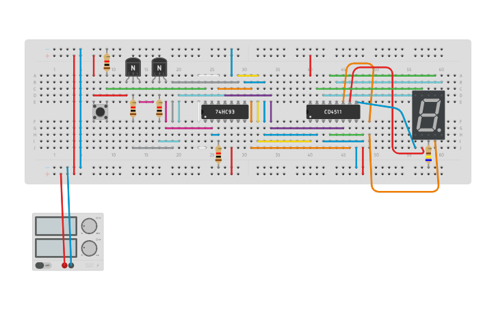 Circuit design Copy of Copy of 7 Segment Counter - Tinkercad Circuit design Copy of Copy of 7 Segment Counter - Tinkercad