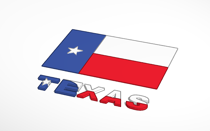 3D design Texas Flag - Tinkercad