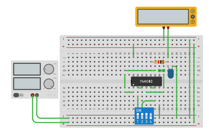 Circuit design 3_2_AND Gate Using NOR Gate | Tinkercad