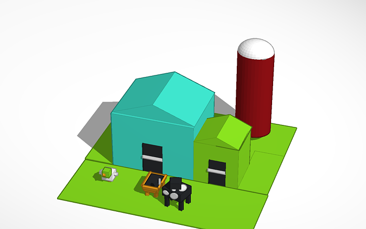 3D design cows farm - Tinkercad